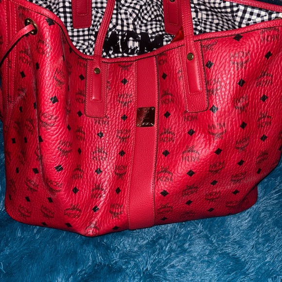 MCM | Bags | Mcm Scarlet Red Leather Tote | Poshmark